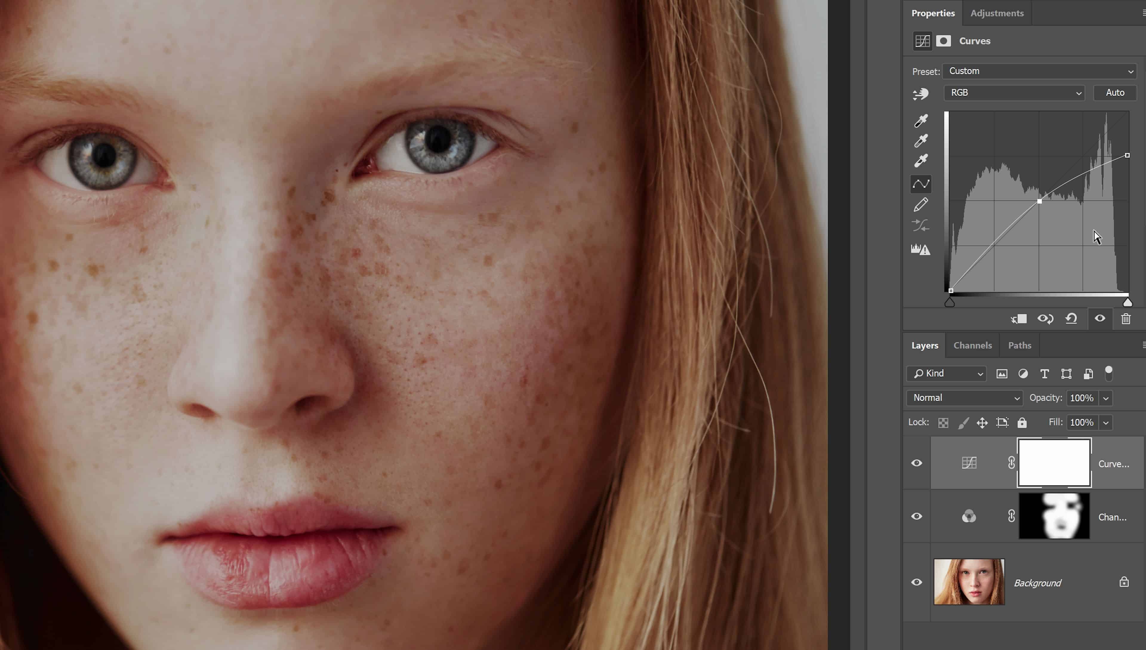 How to Enhance Freckles and Add a Dim Moody Look in Photoshop | Denny's ...